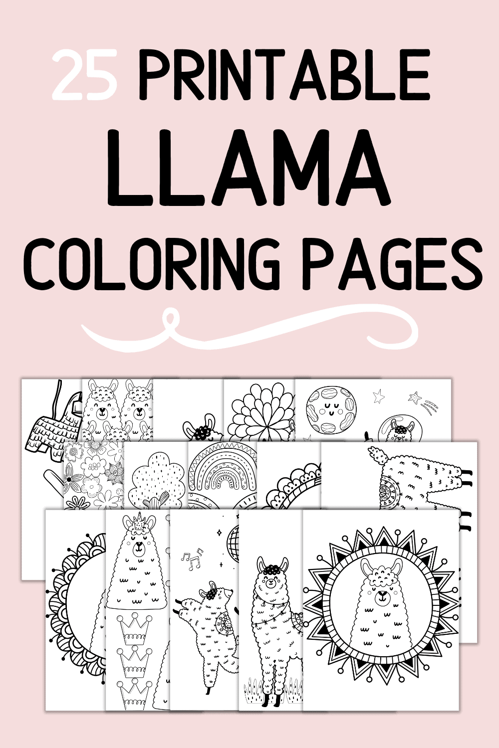 25 Page Kids Printable Llama Coloring Pages – Motivation for Mom