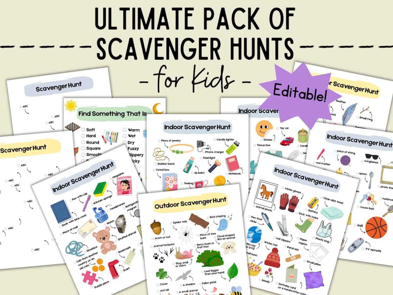100+ At Home Scavenger Hunt Ideas for Kids | Find Something That Is ...